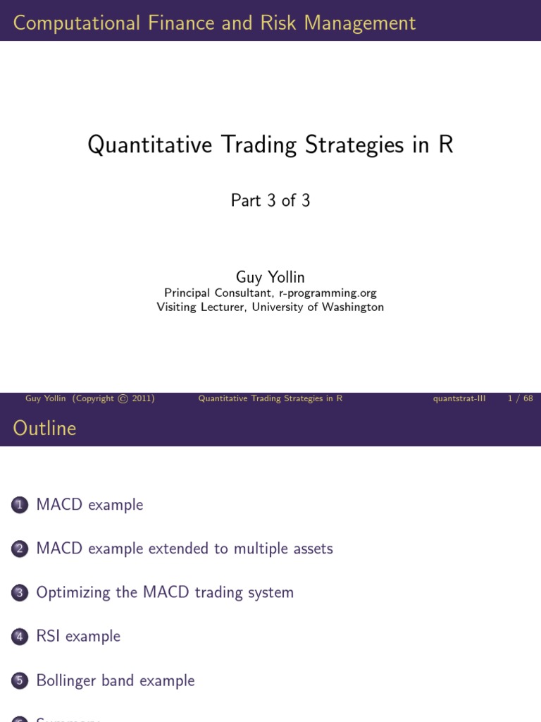 Quantitative Trading Strategies in R Part 3 of 3 | PDF | Financial ...