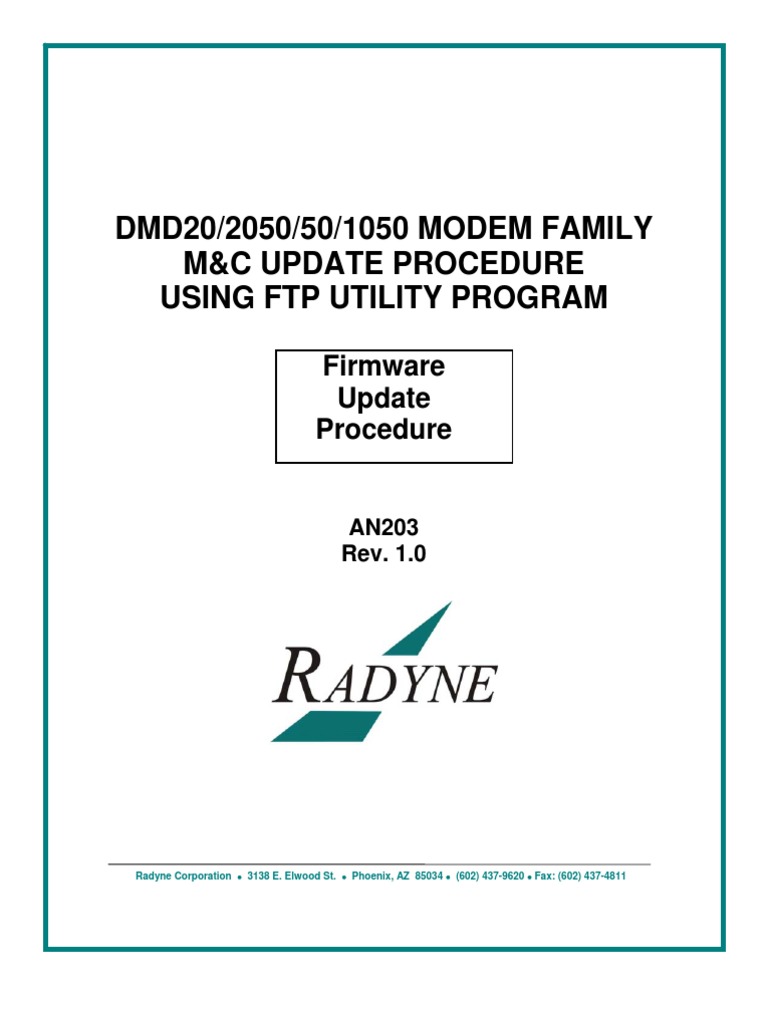 Radyne DMD50 Firmware Installation Instructions | PDF | File Transfer ...