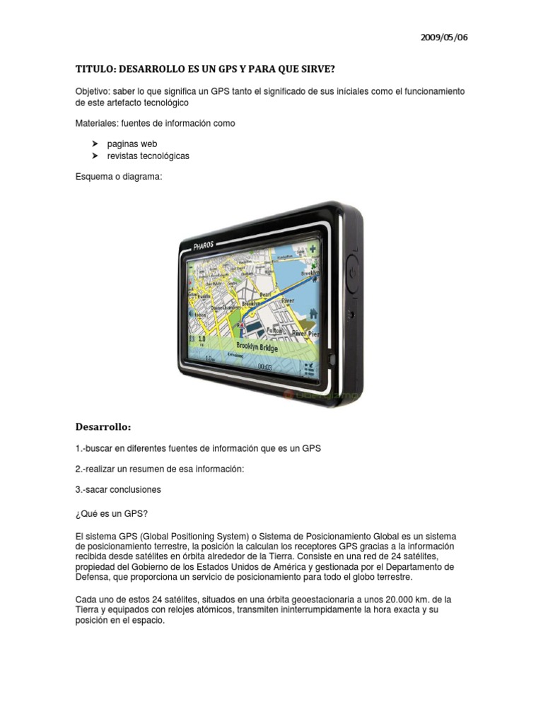 Que Es Un GPS | PDF | Sistema de Posicionamiento Global | Informática y ...