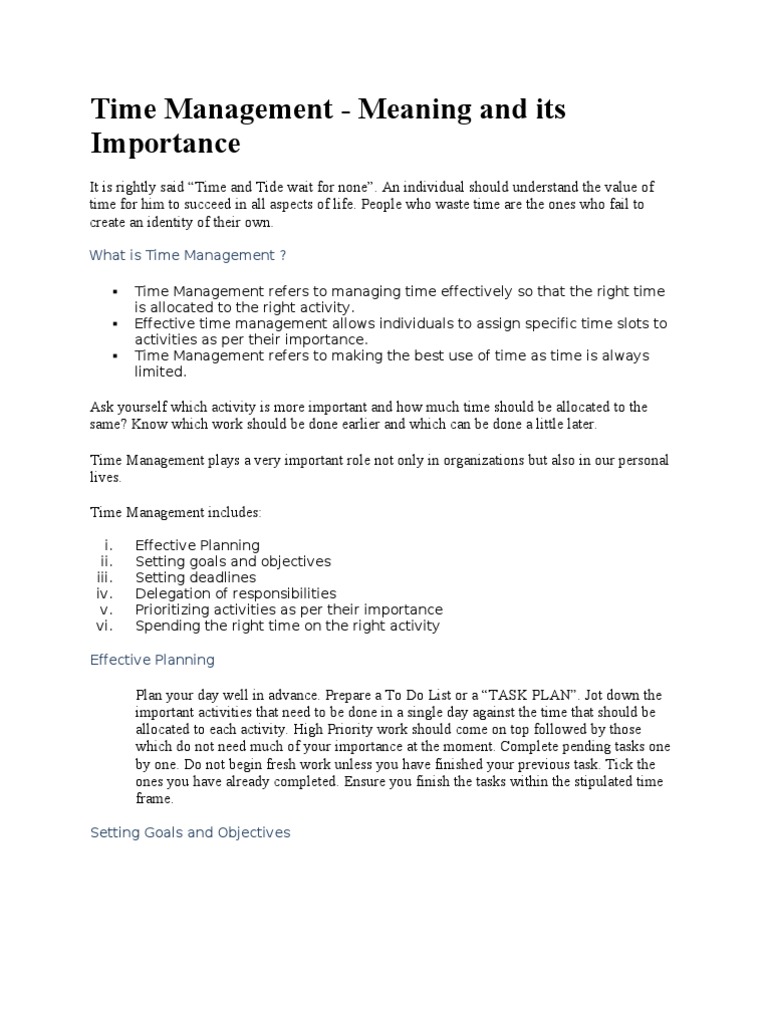 Time Management | PDF | Time Management | Professional Skills