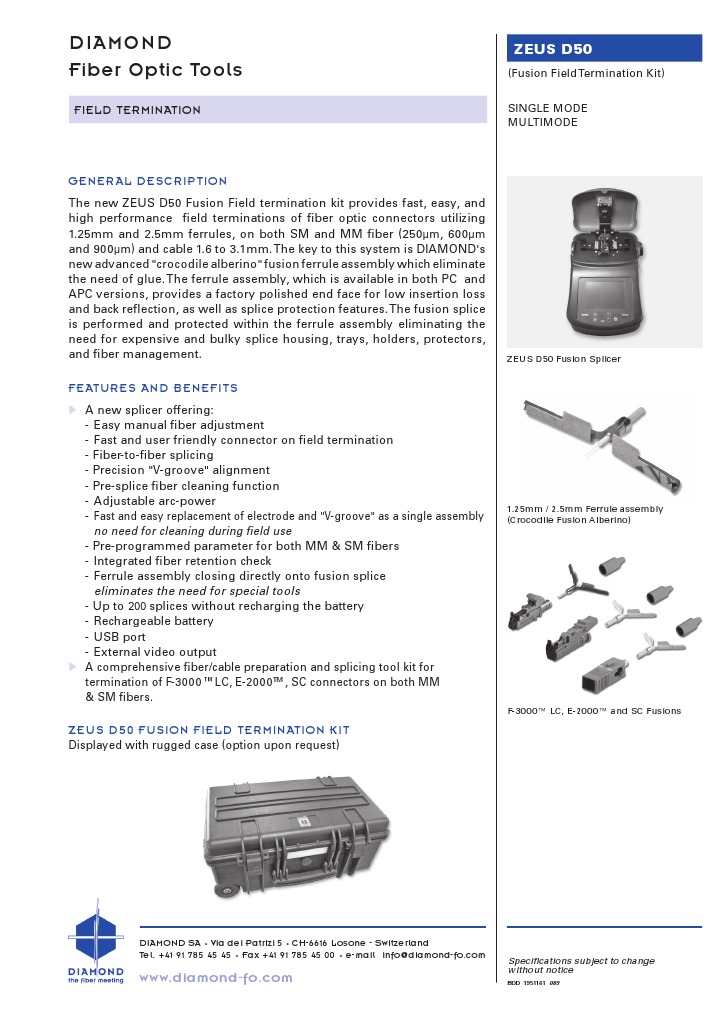 Field Termination Zeus d50 e | PDF | Optical Fiber | Telecommunications ...