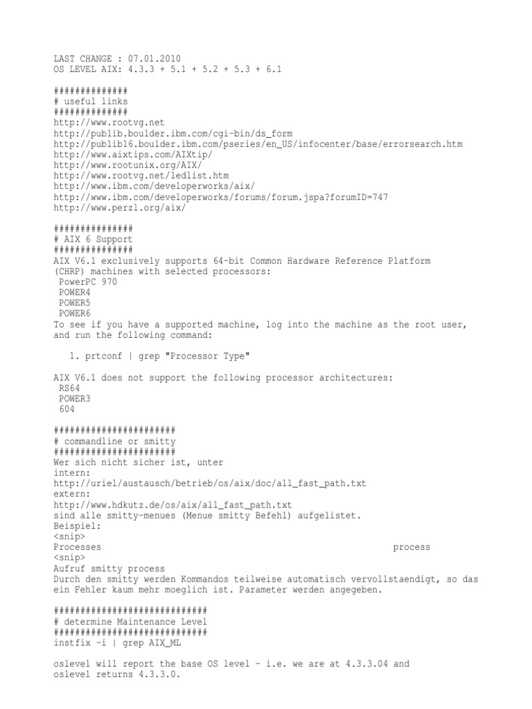 Tops Aix Commands | PDF | Computers