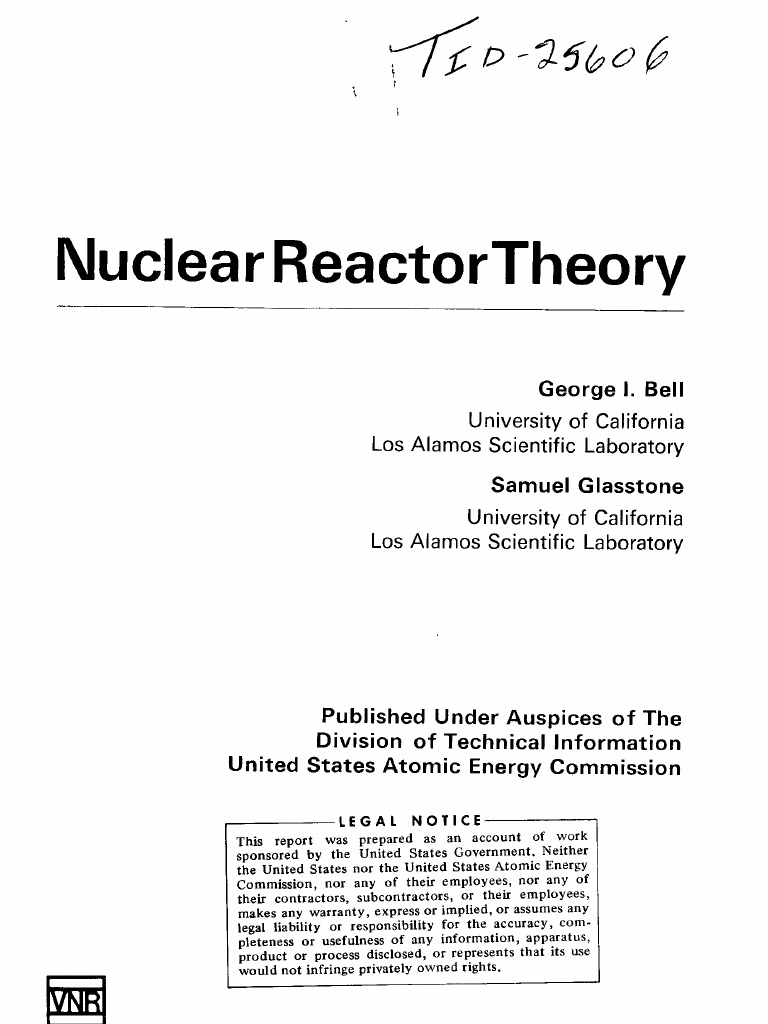 Nuclear Reactor Theory | PDF | Cross Section (Physics) | Neutron