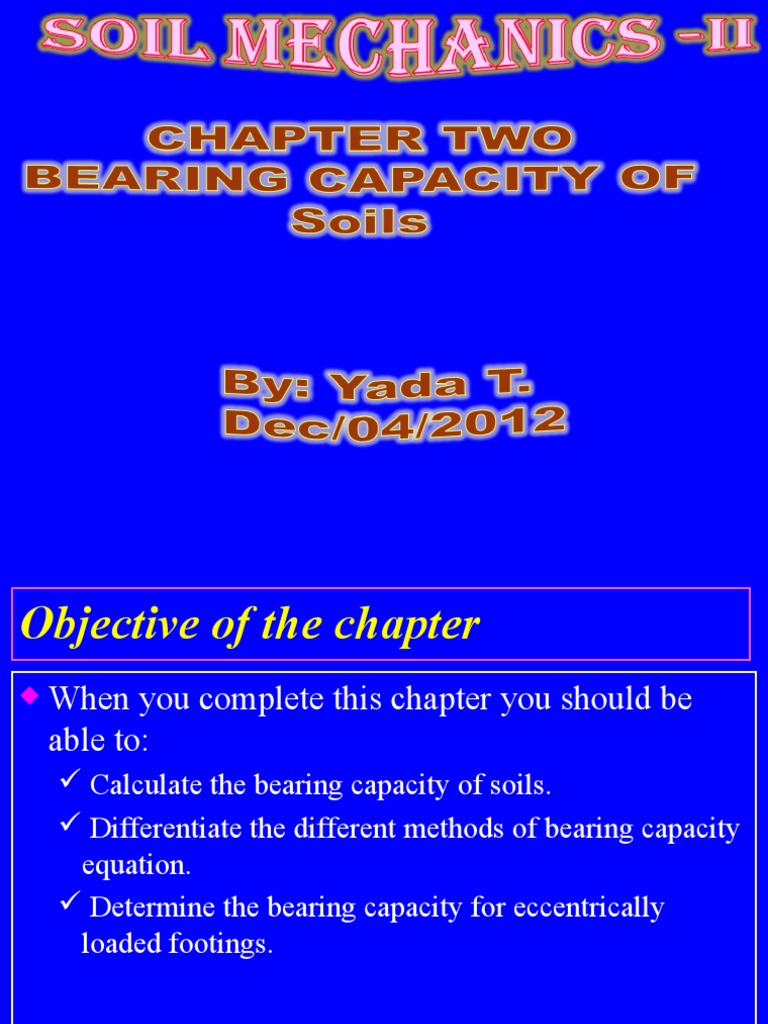 Lecture 2 Bearing Capacity Of Soil Pdf Materials Applied And