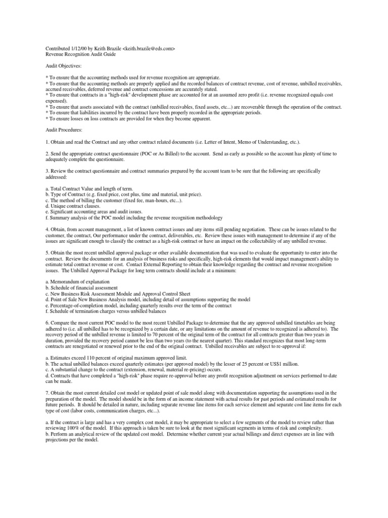 Revenue Audit Programme | Download Free PDF | Revenue | Invoice