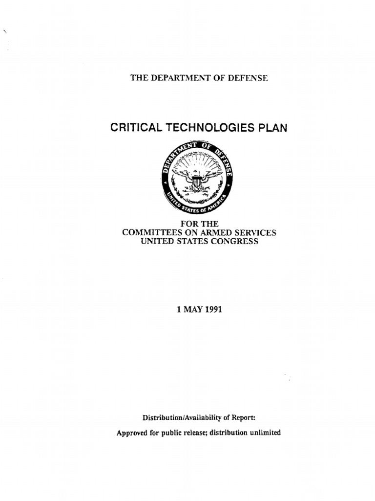 DoD Critical Technologies Plan | PDF | Artificial Intelligence ...