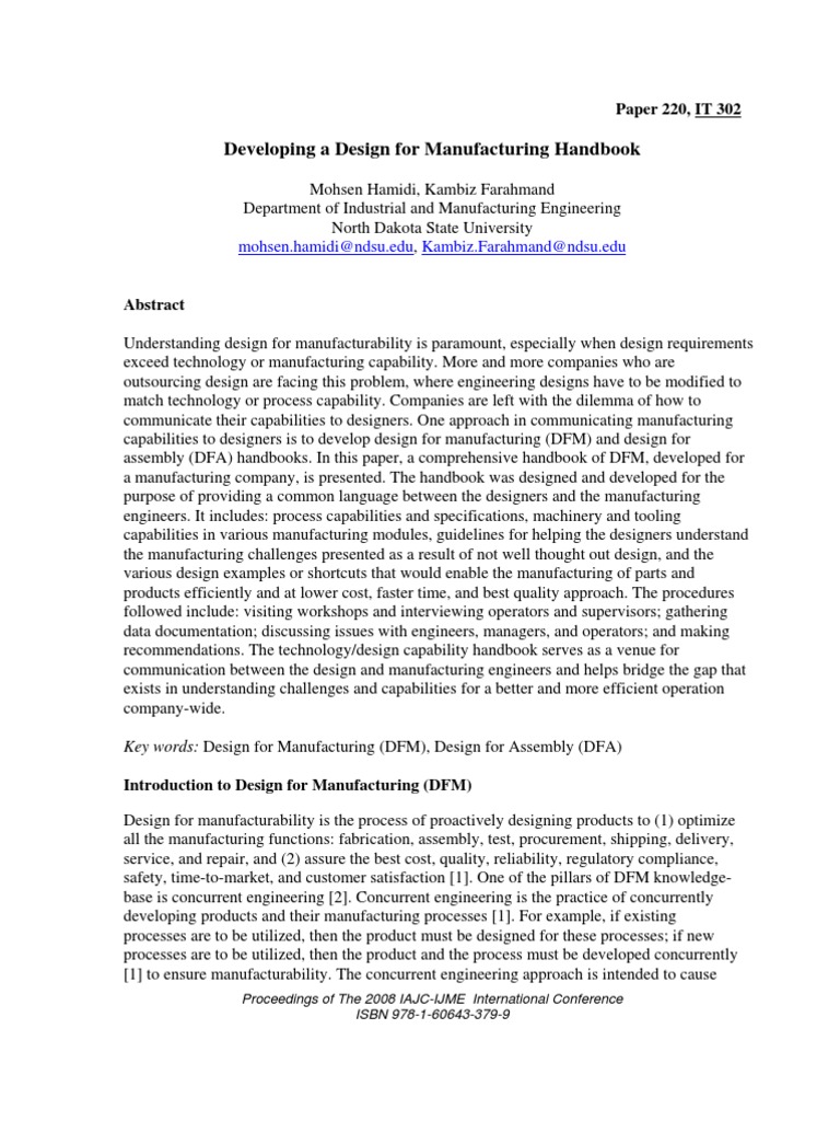 Developing A Design For Manufacturing Handbook | PDF | Art