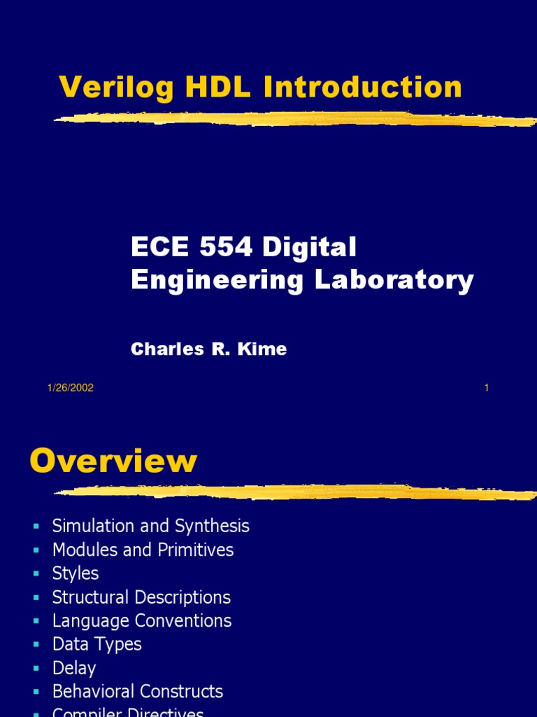 Verilog Lec S03 Pdf Hardware Description Language Parameter Computer Programming