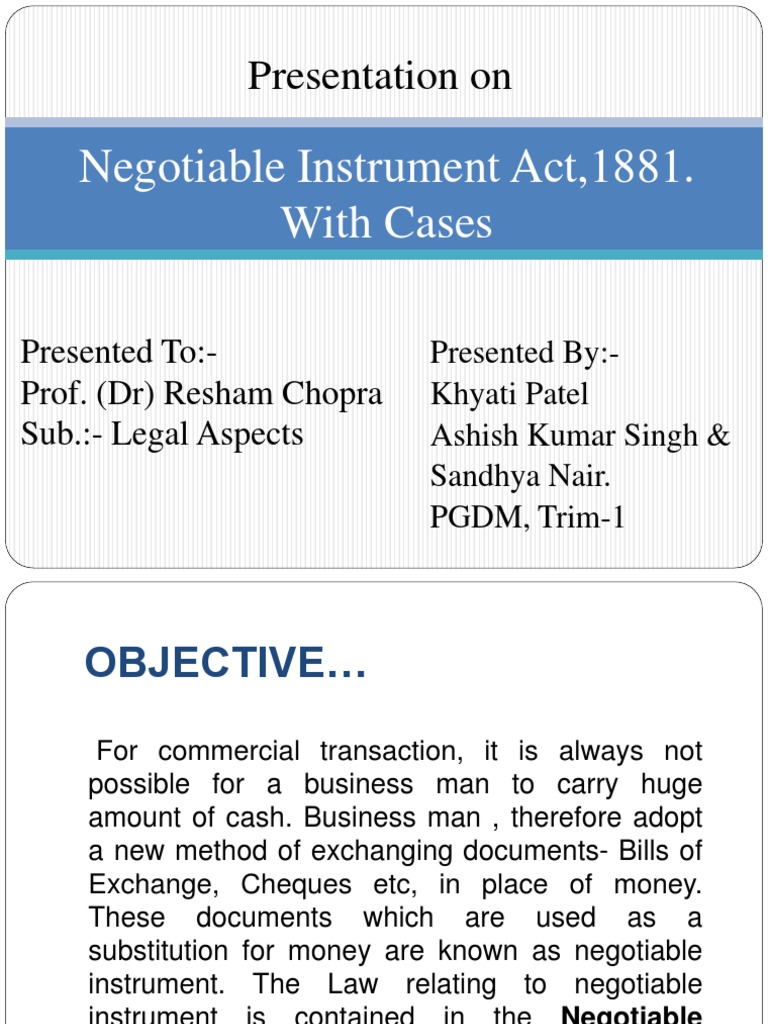 Negotiation Act | PDF | Negotiable Instrument | Cheque