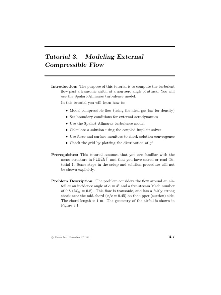 Fluent Tutorial | PDF | Fluid Dynamics | Lift (Force)