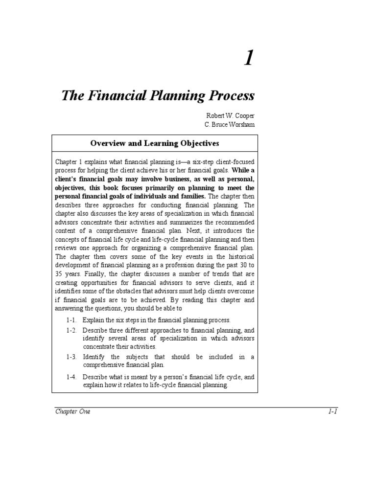The Financial Planning Process | PDF | Goal | Financial Plan