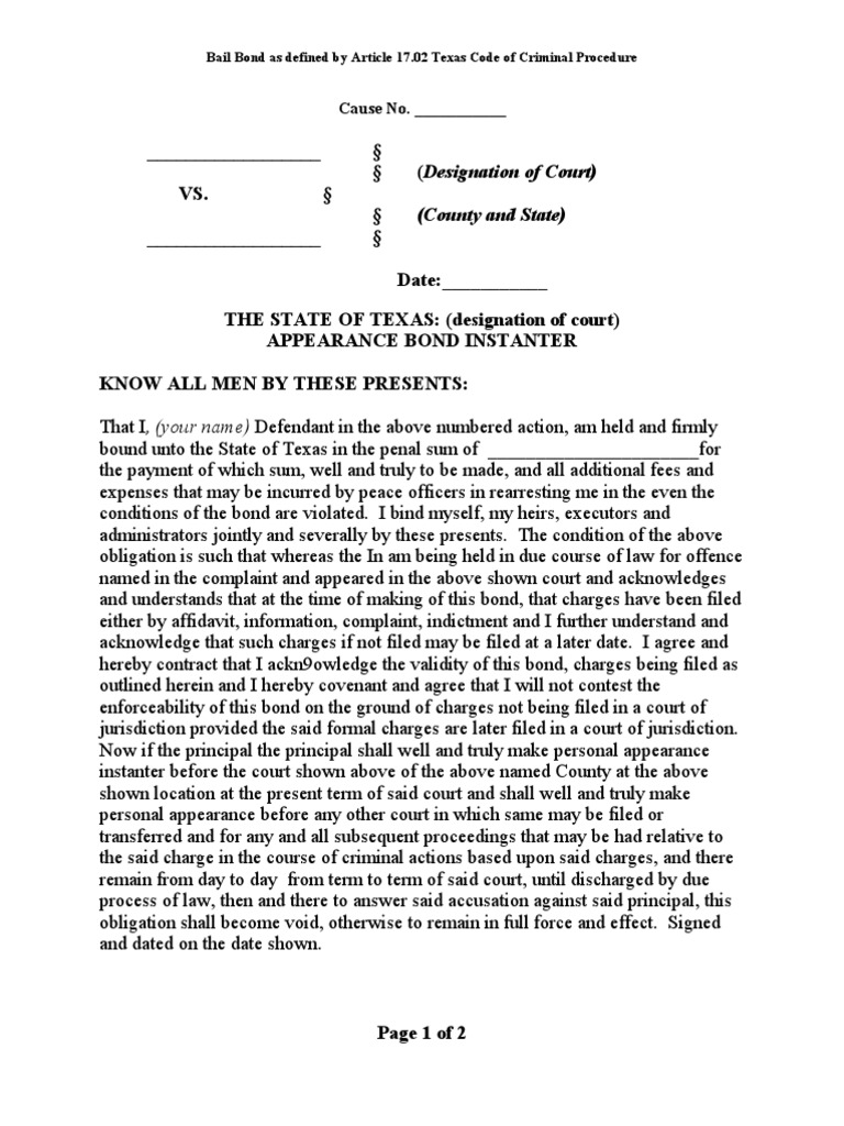 Blank Bail | PDF | Law