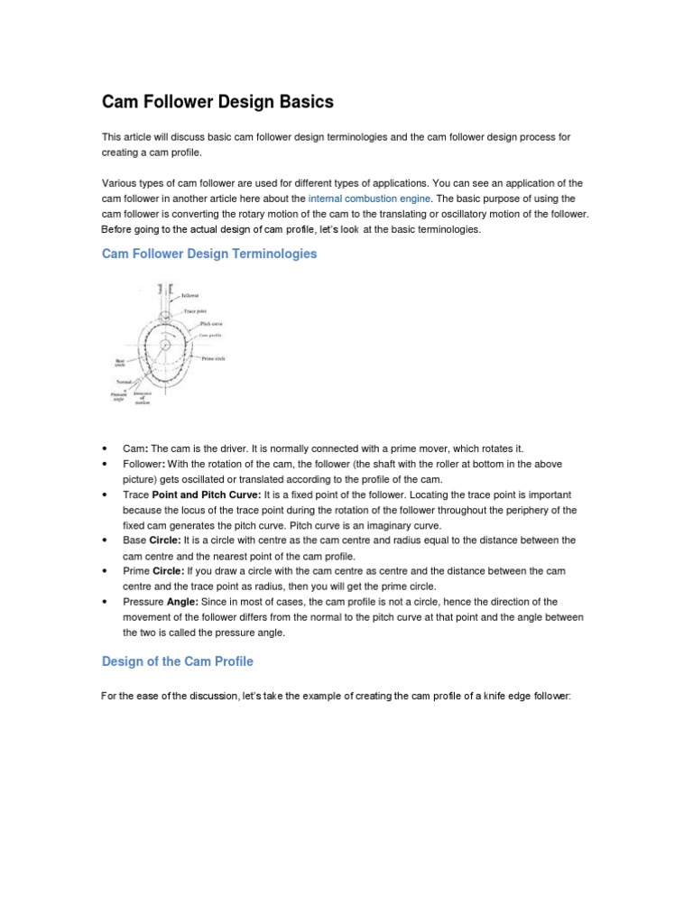 Cam Follower Design Guide | PDF | Circle | Mechanics