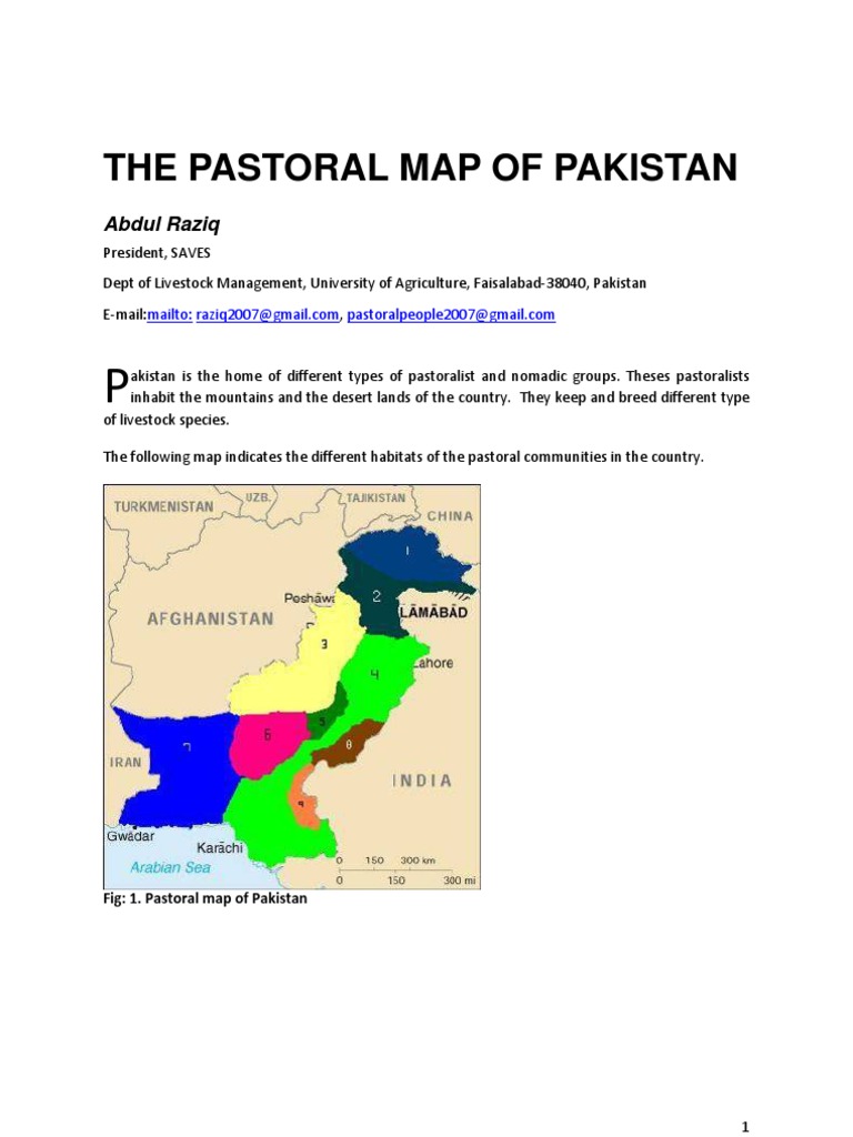 The Pastoral Map of Pakistan: Abdul Raziq | PDF | Pastoralism | Nomad