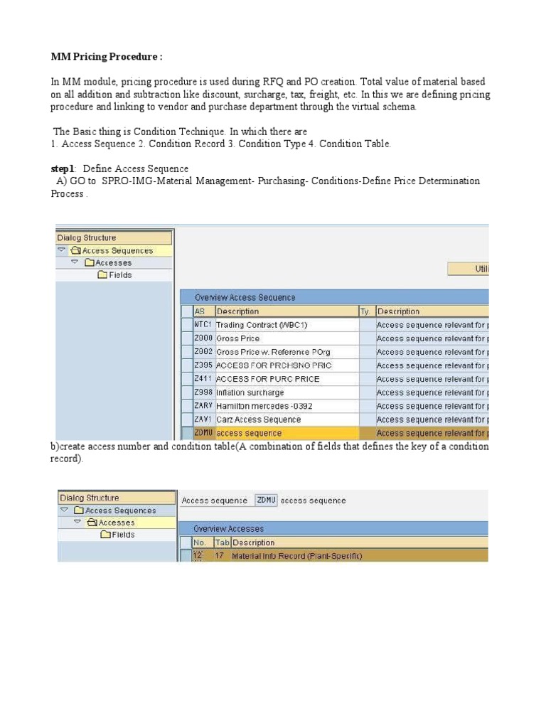 Pricing Procedure in SAP MM