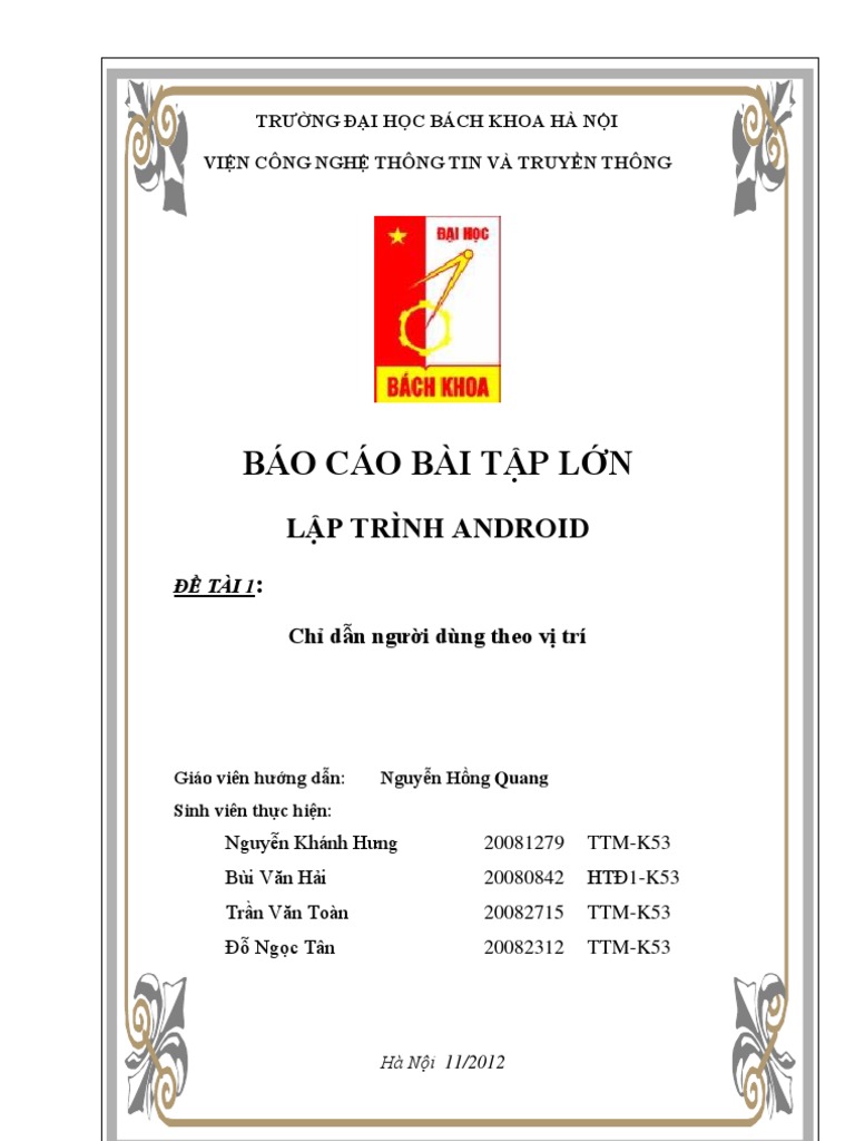 Bao Cao Lap Trinh Android | PDF Bao Cao Lap Trinh Android | PDF