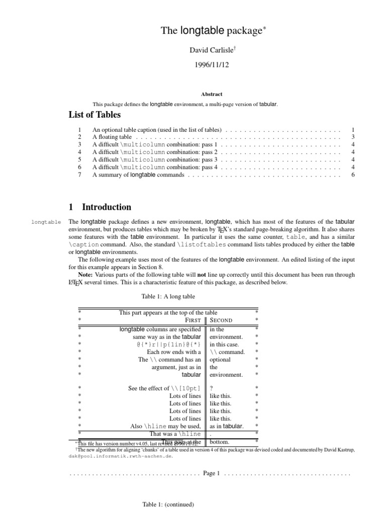 Long Table | Download Free PDF | Te X | Parameter (Computer Programming)