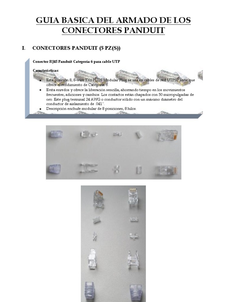 Guia Basica Del Armado de Los Conectores Panduit | PDF | Ingenieria ...
