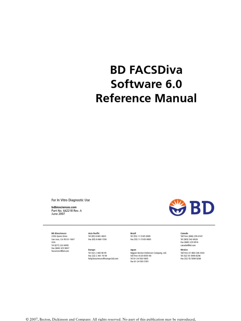 BD FACSDiva Software Reference Manual | PDF | Installation (Computer ...
