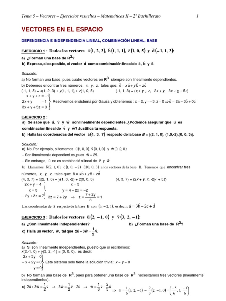 Ejercicios Resuelto de Vectores | PDF | Vector Euclidiano | Volumen
