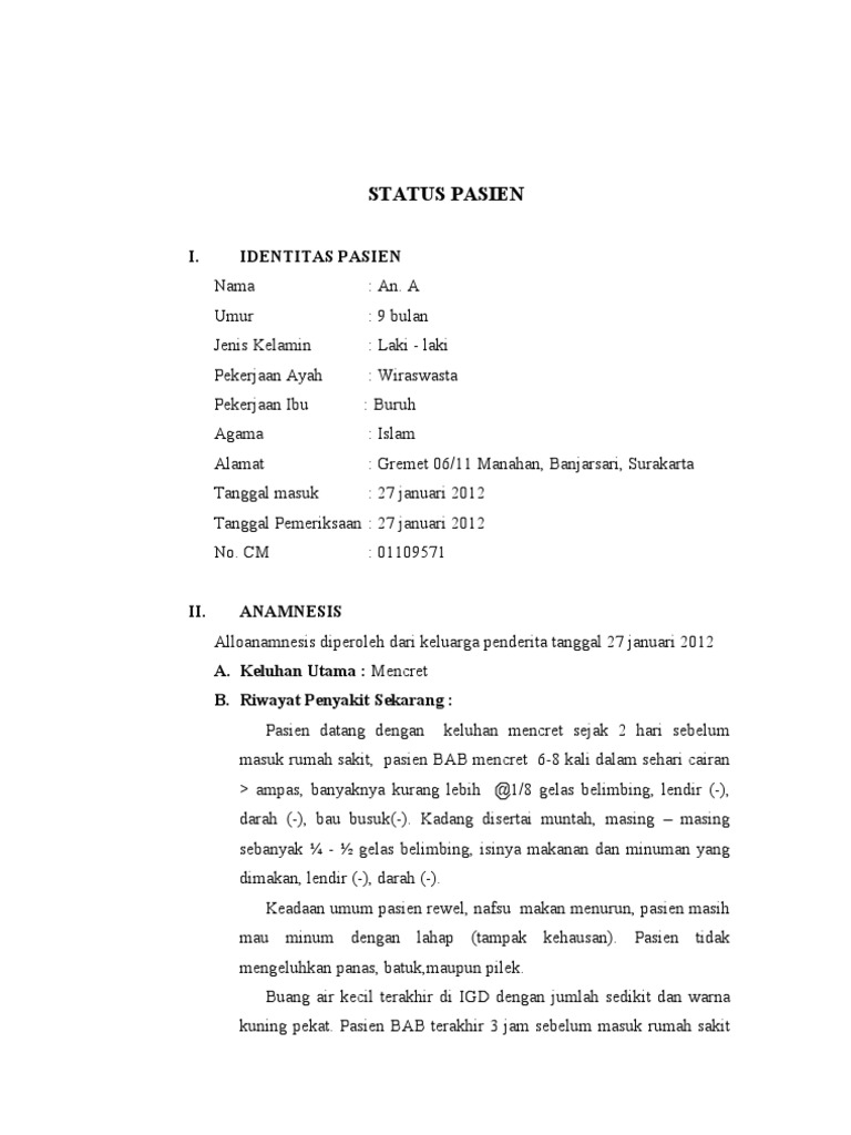 Preskes ANAK - Diare Akut Dehidrasi Sedang | PDF