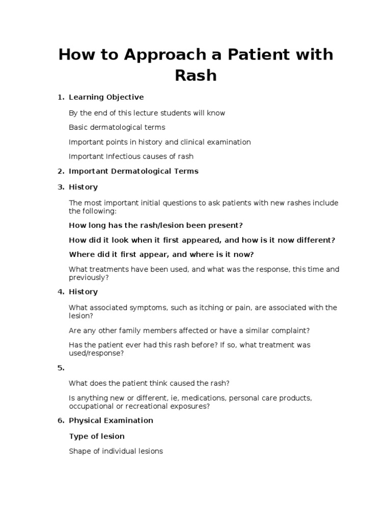 Approach to Patient With Rash | Dermatology | Medicine