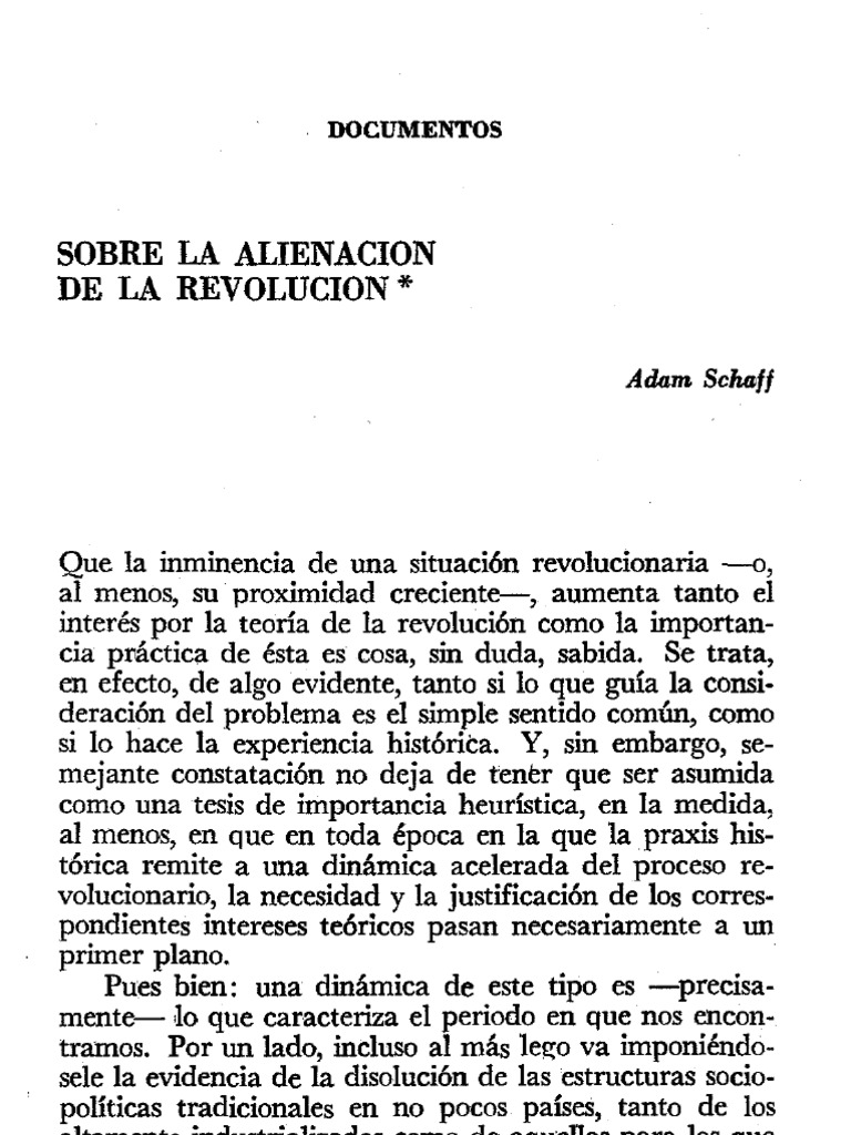 Adam Schaff - Sobre La Alienación de La Revolución | PDF | marxismo ...
