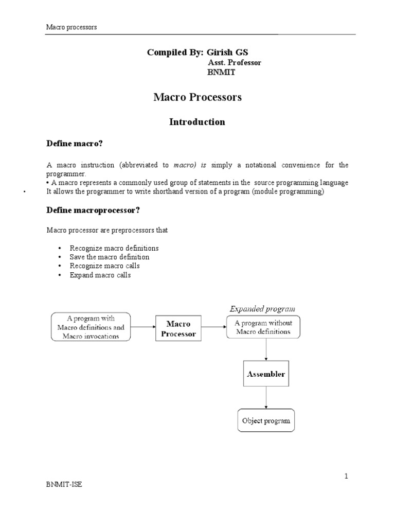 Macro Processor Pdf Macro Computer Science Parameter Computer Programming 