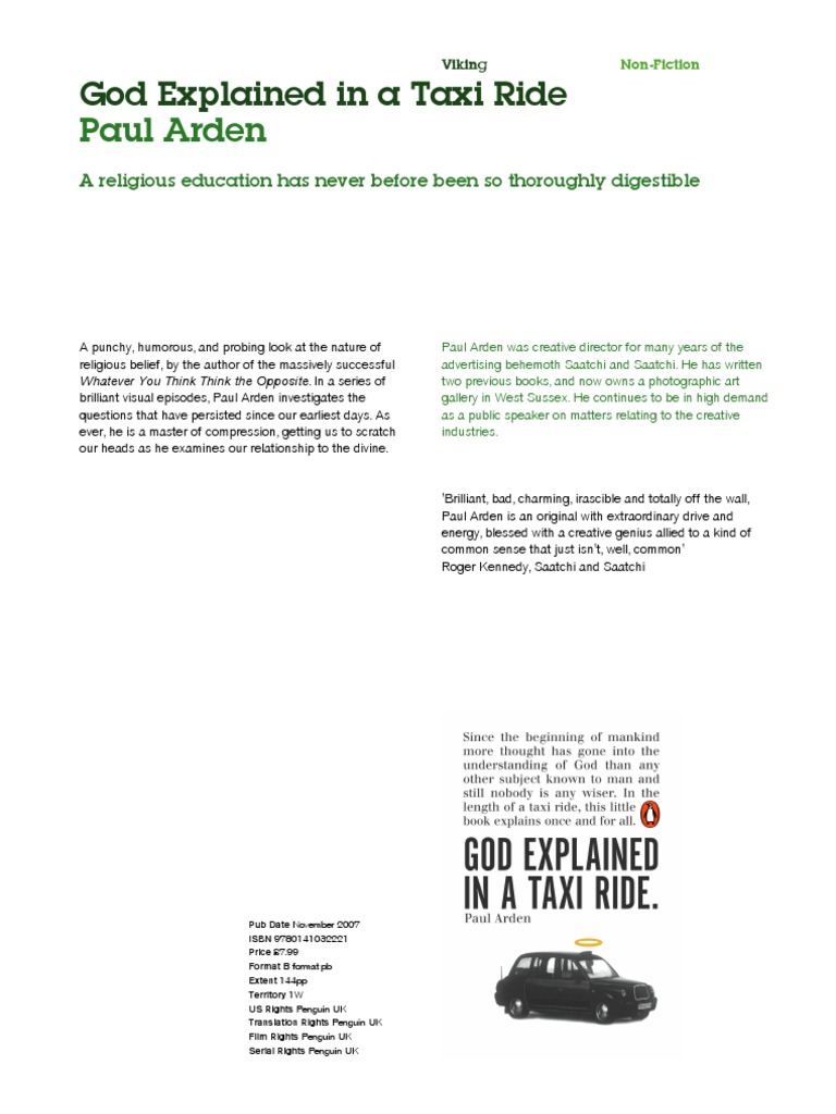 Paul Arden: God Explained in A Taxi Ride | PDF