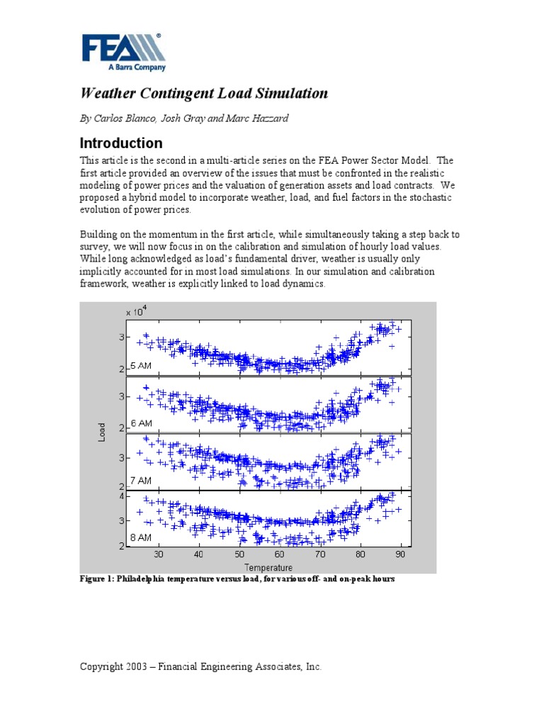 Weather Contingent Load Simulation | PDF | Principal Component Analysis ...
