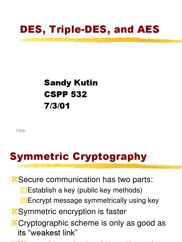 DES, 3DES, and AES Comparison | PDF | Teaching Methods & Materials