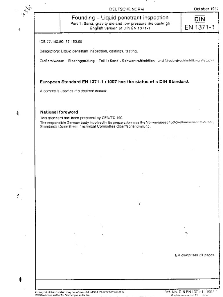 DIN EN 1371- 1 - 1997(PT)(casting)