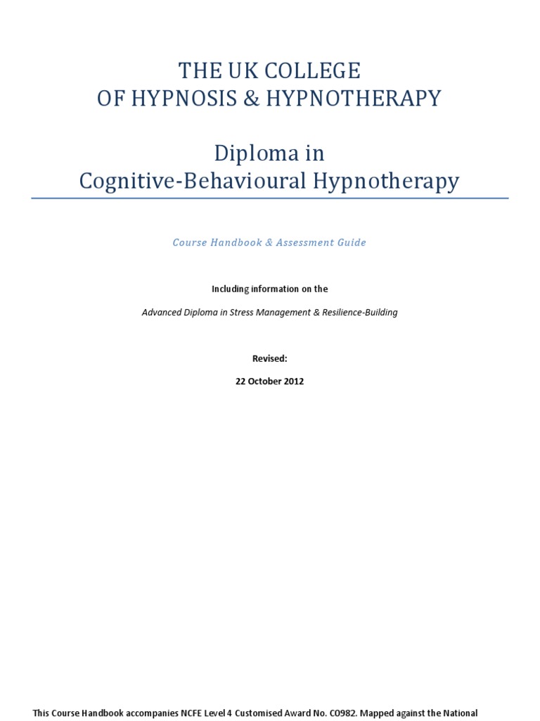 The Uk College of Hypnosis & Hypnotherapy | PDF | Hypnotherapy | Hypnosis