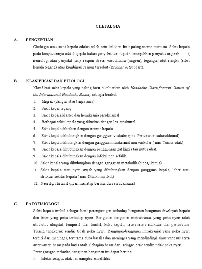 Asuhan Keperawatan Chepalgia | PDF | Sains & Matematika