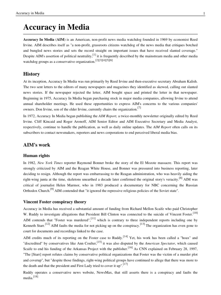Accuracy in Media | PDF | News Media | Public Opinion