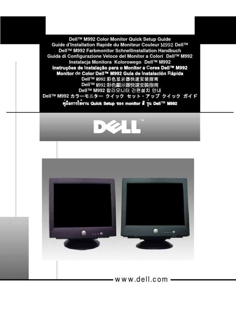 Dell M992 Color Monitor Quick Setup Guide | PDF | Device Driver ...