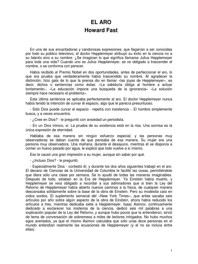 Fast, Howard - El Aro | PDF | Albert Einstein | Science
