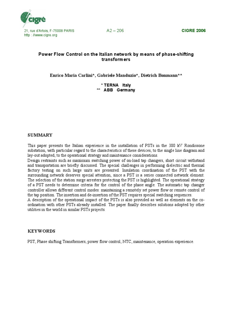 Power Flow Control | PDF | Electrical Substation | Transformer