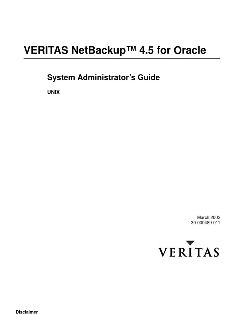 Veritas Pdf Oracle Database Backup