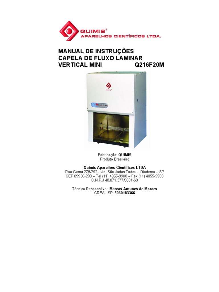 Manual Capela Fluxo Laminar | PDF | Lâmpada incandescente | Ultravioleta