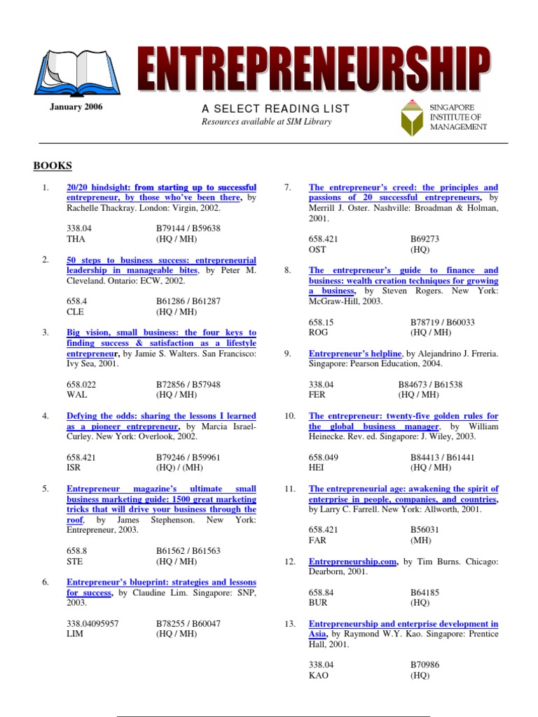 Enterprenuership Book Guide | PDF | Entrepreneurship | Small Business