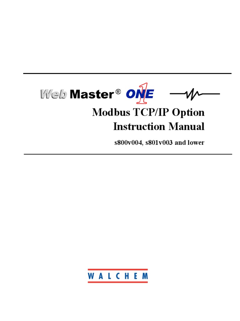 Modbus TCP/IP Option Instruction Manual: s800v004, s801v003 and Lower | PDF | Transmission ...