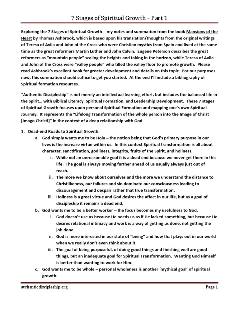 7 Stages of Spiritual Growth Explained | PDF | Spiritual Formation | Prayer