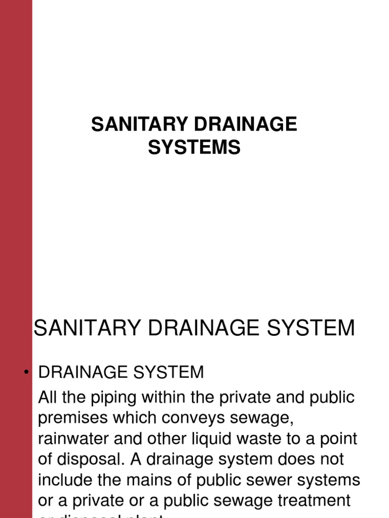 6-Sanitary Drainage System | PDF | Sanitary Sewer | Septic Tank