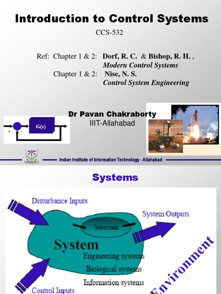 Introduction To Control Systems | PDF | Control Theory | Control System