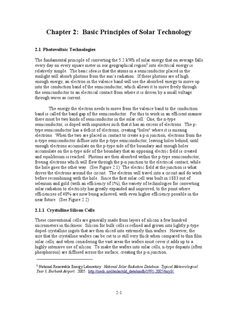 Chapter 2: Basic Principles of Solar Technology: 2.1 Photovoltaic ...