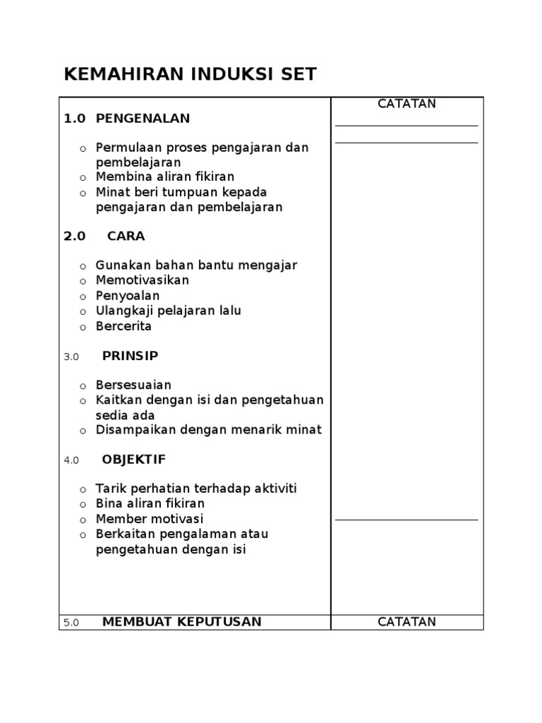 Kemahiran Induksi Pengajaran | PDF | Karier & Perkembangan