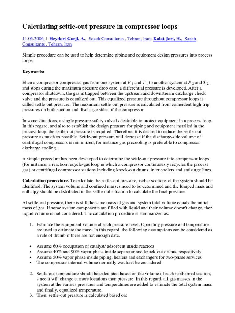 Calculating Settle Out Pressure | PDF | Chemical Reactor | Pressure