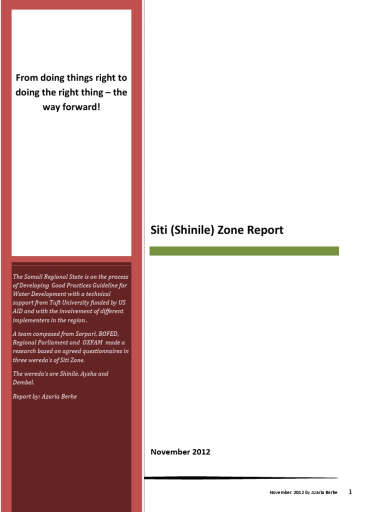 Water Stress in Shinile Zone, Somali Region | PDF | Pastoralism | Water ...