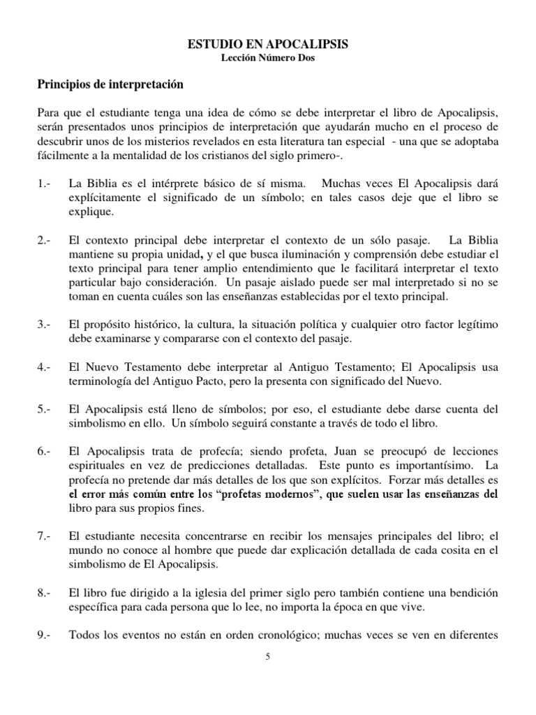 Apocalipsis Pdf Libro De Revelación Los Símbolos